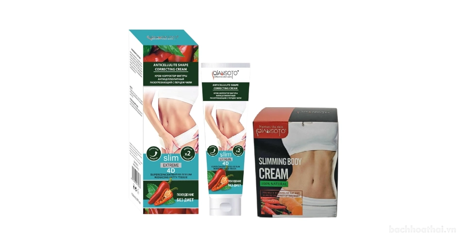 Kem gừng ớt nóng tan mỡ Qiansoto Hot Chilli & Ginger Slimming Cream 150ml