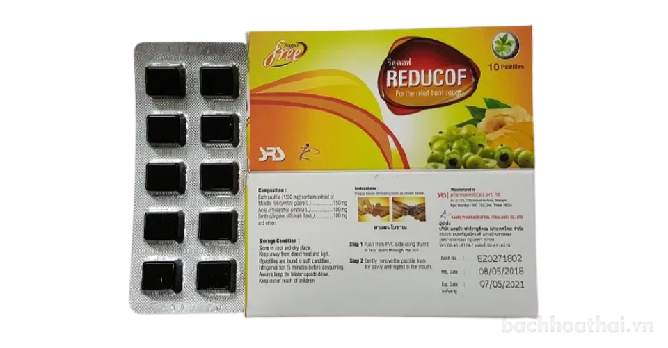 Kẹo ngậm thảo dược trị ho Reducof Thái Lan