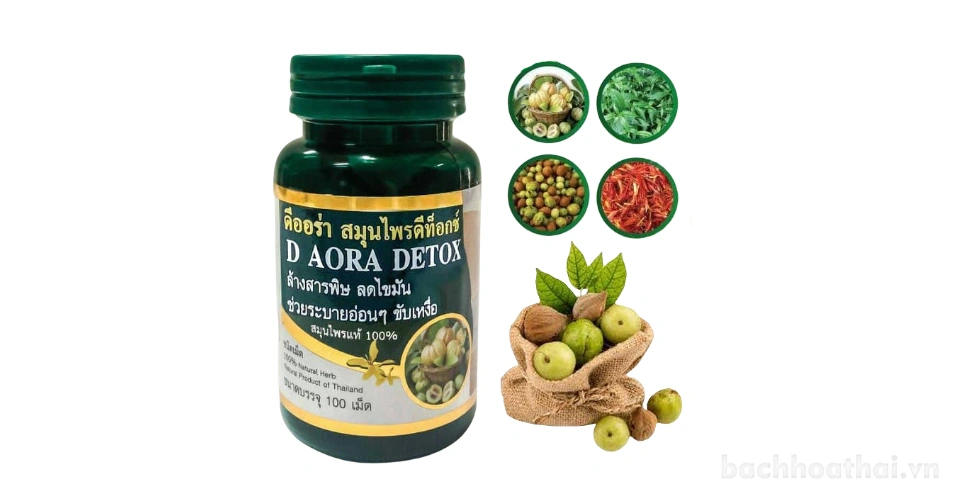 Thảo mộc giảm cân đào thải mỡ D Aora Detox Thái Lan