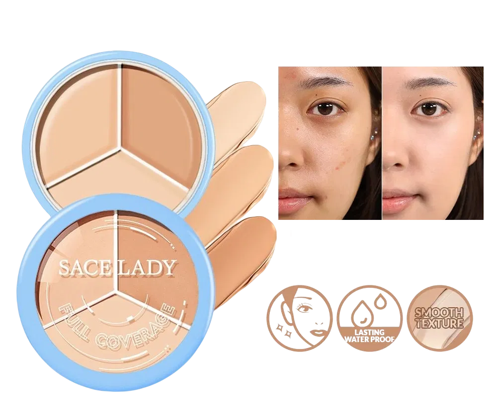 Kem che khuyết điểm 3 ô bên màu Sace Lady Concealer Palette 15g